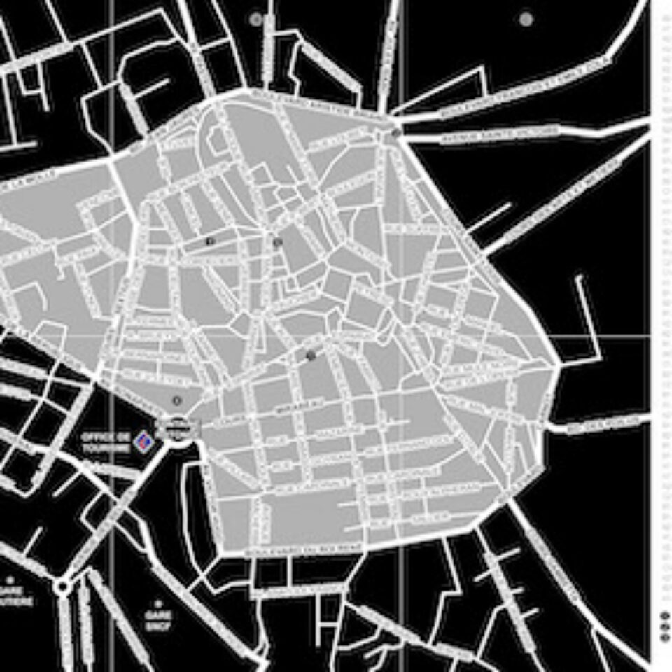 Plan Noir et Blanc Aix-en-Provence centre-ville • Aix en Provence ...